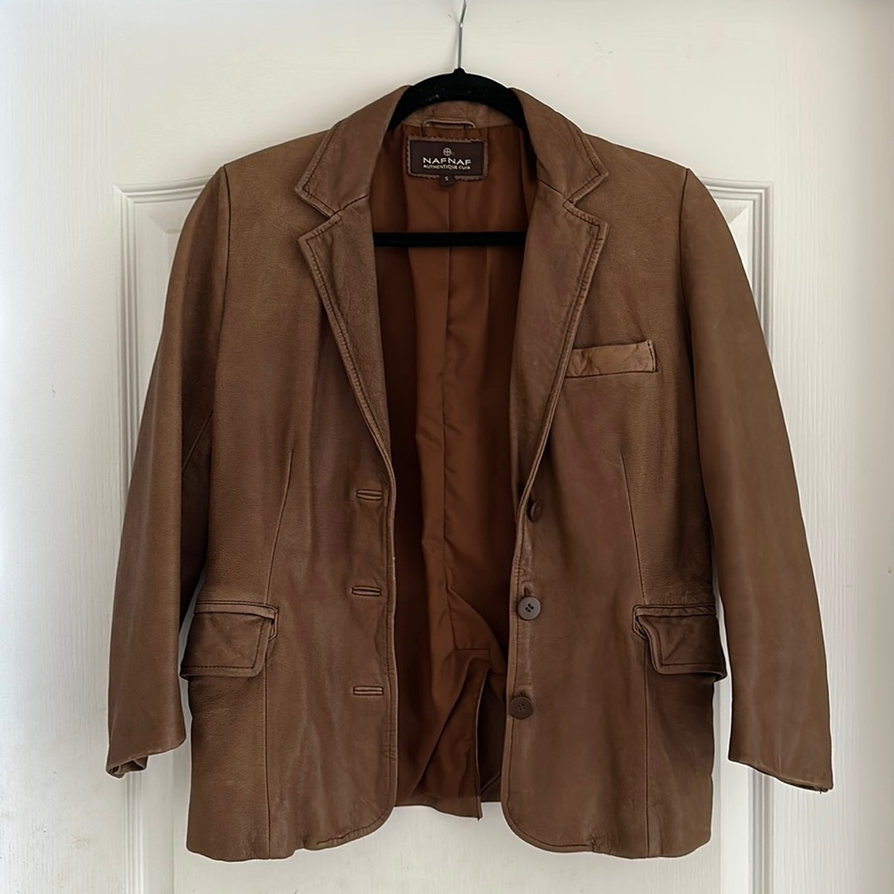 Authentic Vintage Brown Leather Blazer - Gem